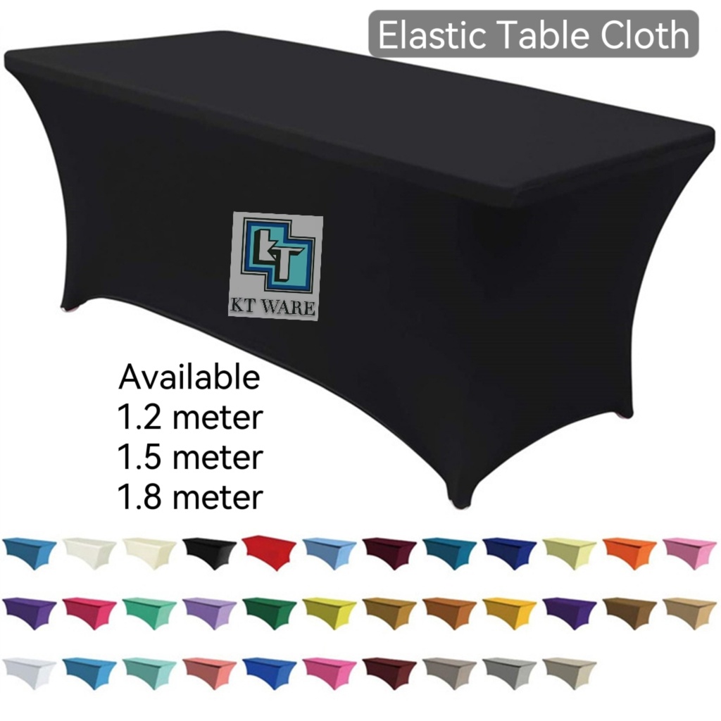 KT WARE Full Elastic Banquet Table Cloth Cover Colorful Stretch Event ...