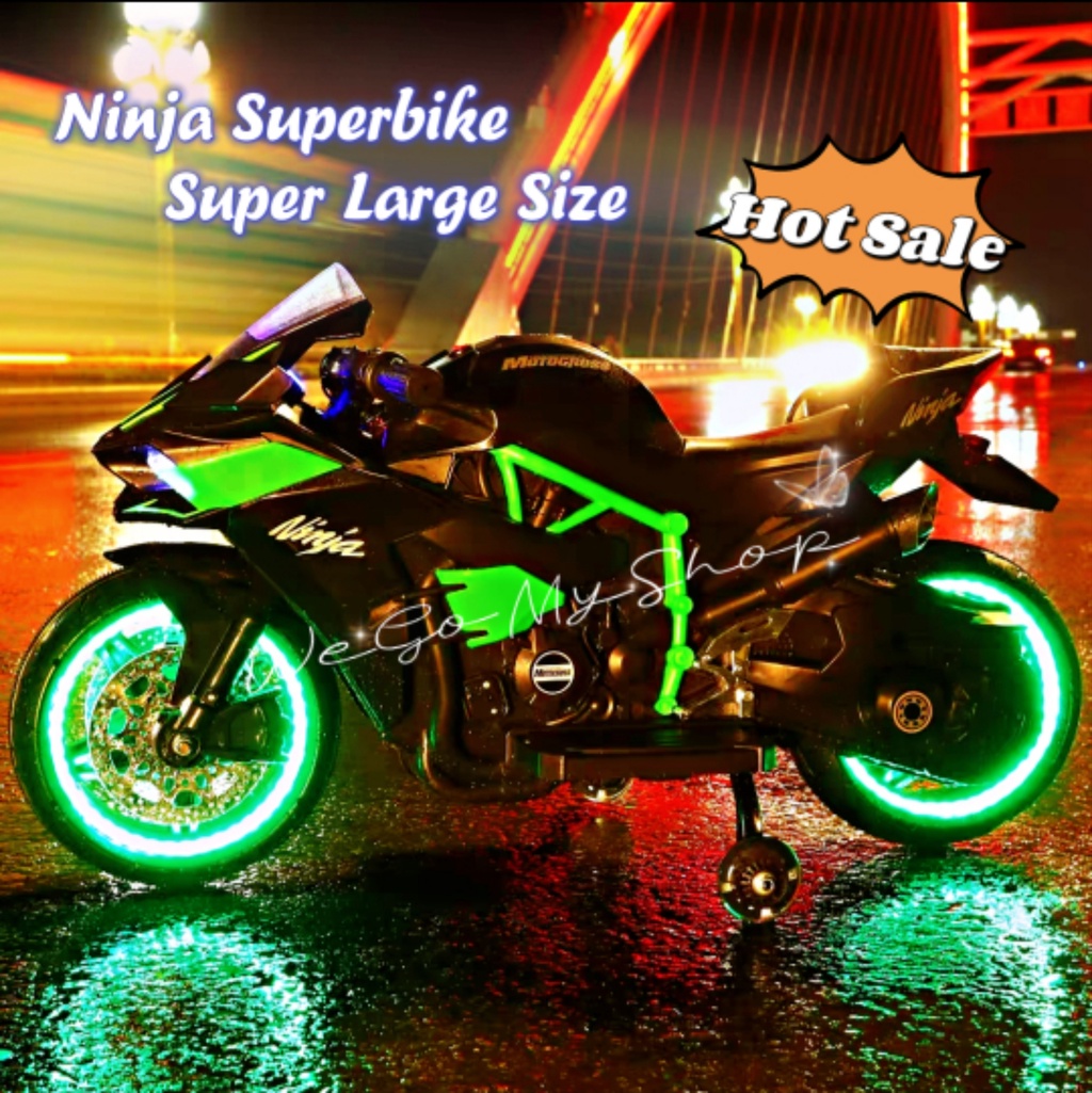 Sports Remote Control 12V Big Size Ninja Superbike Kids Ride On Bike ...