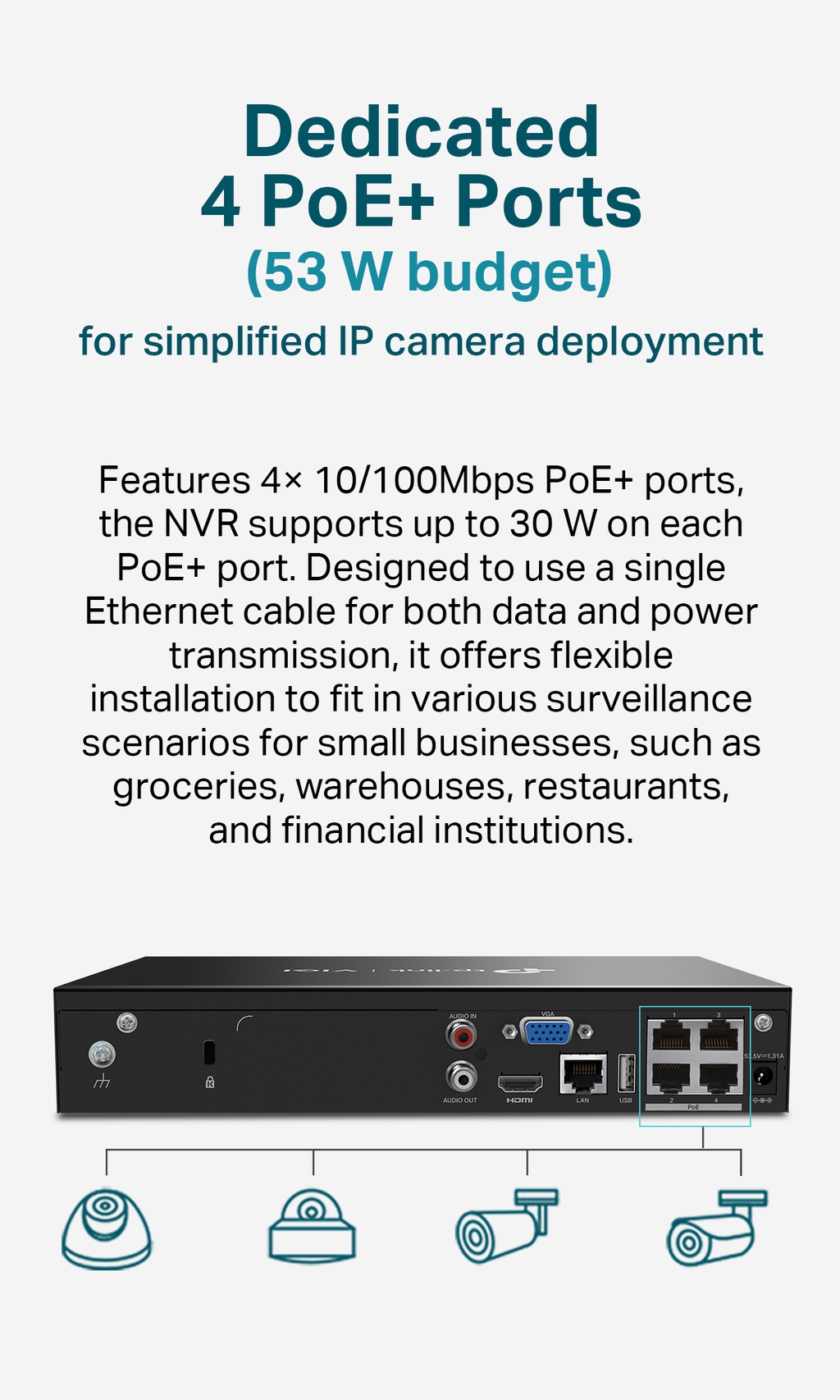 TP-Link 4MP AI CCTV VIGI C340&C440 (4MM) With PoE NVR NVR1004H-4P Full ...