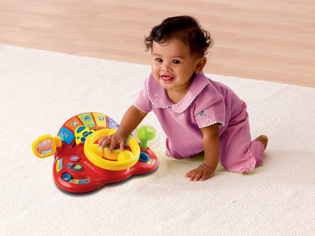 Vtech Tiny Tot Driver Stelling Wheel Lights Musical Sound Early ...