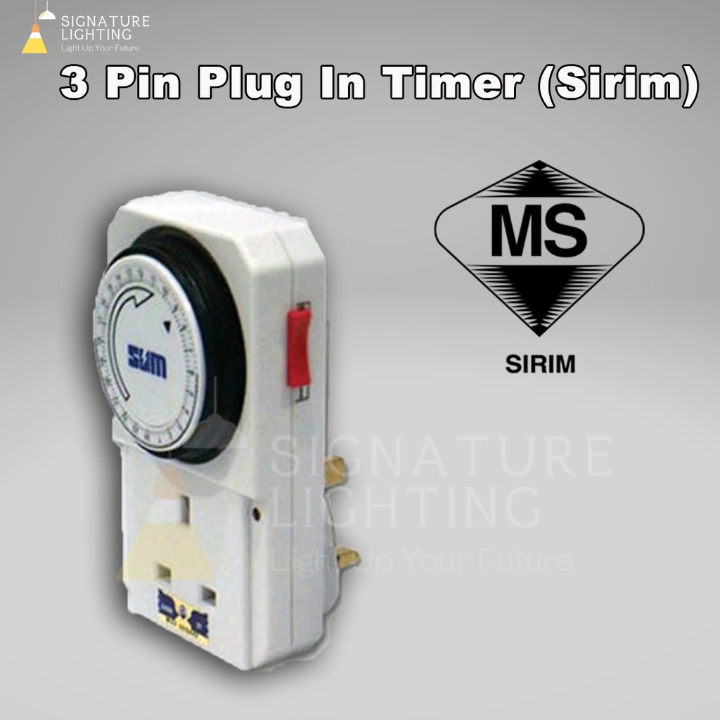 Analog 3 Pin Plug In Socket Timer Plug Pemasa 24 Jam 3 Pin Analog 13A ...