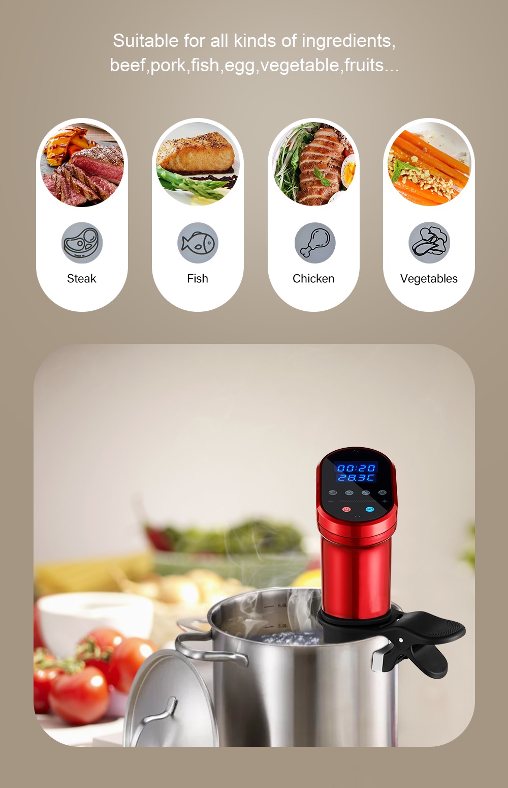 Biolomix 3rd Generation Smart Wifi Phone Control Sous Vide Slow Cooker ...