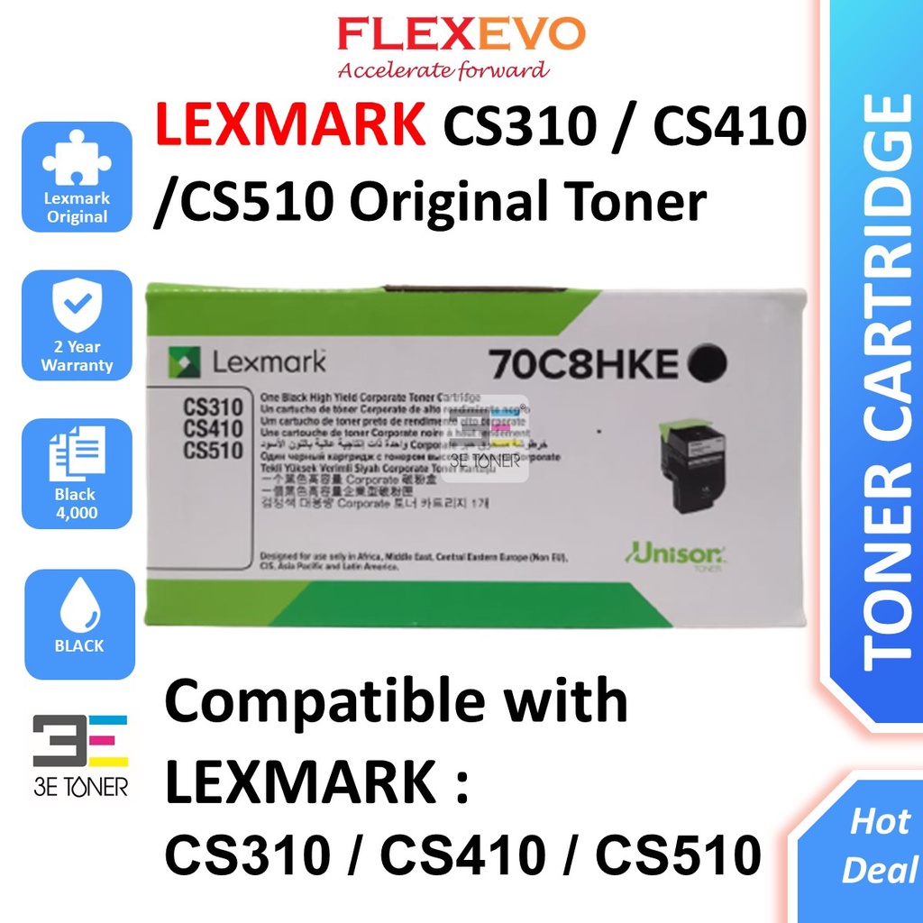 Lexmark 708HK CS310 CS410 CS510 CX410 CX510 Original Black 708HKE ...