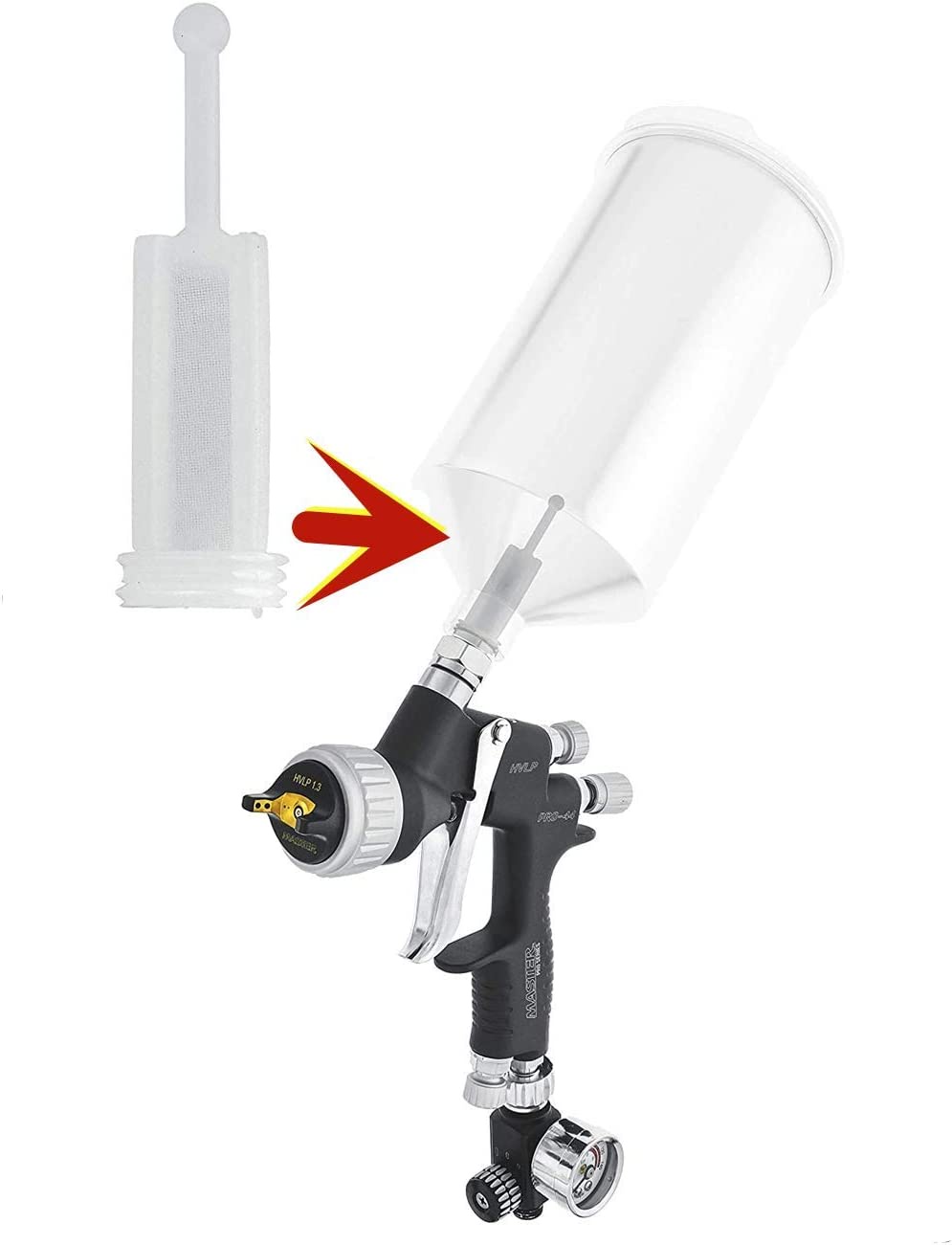 Gravity Nylon Filter 1pcs Gravity Feed Spray Gun Pot Paint Strainer ...