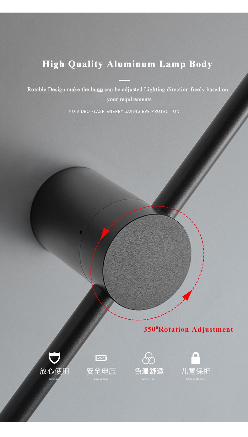 Lampu Binding Modern Led Wall Lights Minimalist Long Strip Wall Lamp ...