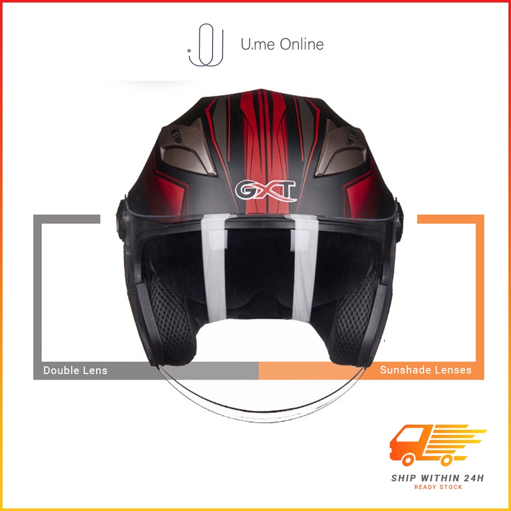 GXT Helmet Motor Motorcycle Helmet Double Lens Motosikal Bike helmet ...