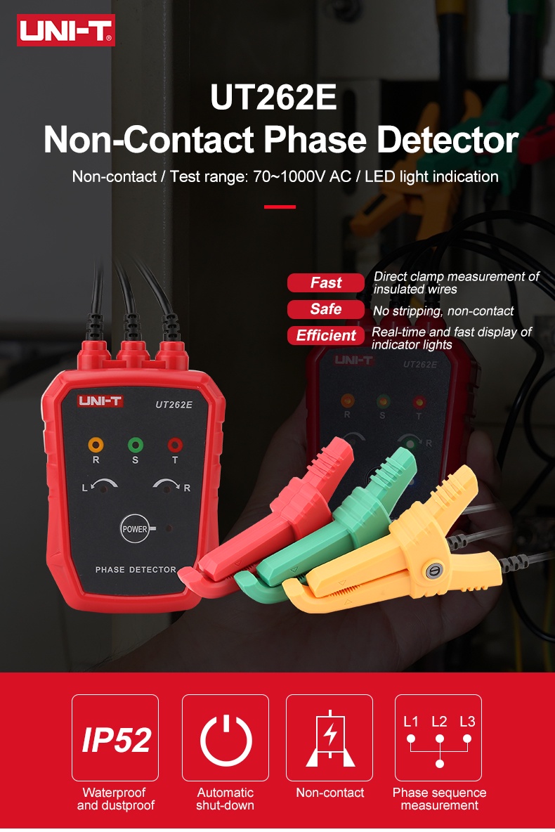 UNI-T UT262E Non-Contact Phase Detector LED Buzzer Indication | Shopee Malaysia