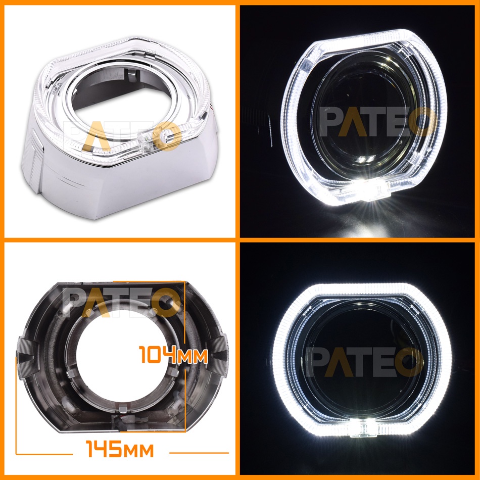 Projector Bezel LED Angel Eyes Halo Rings Shrouds For 3 inch Hella 3r 5 ...