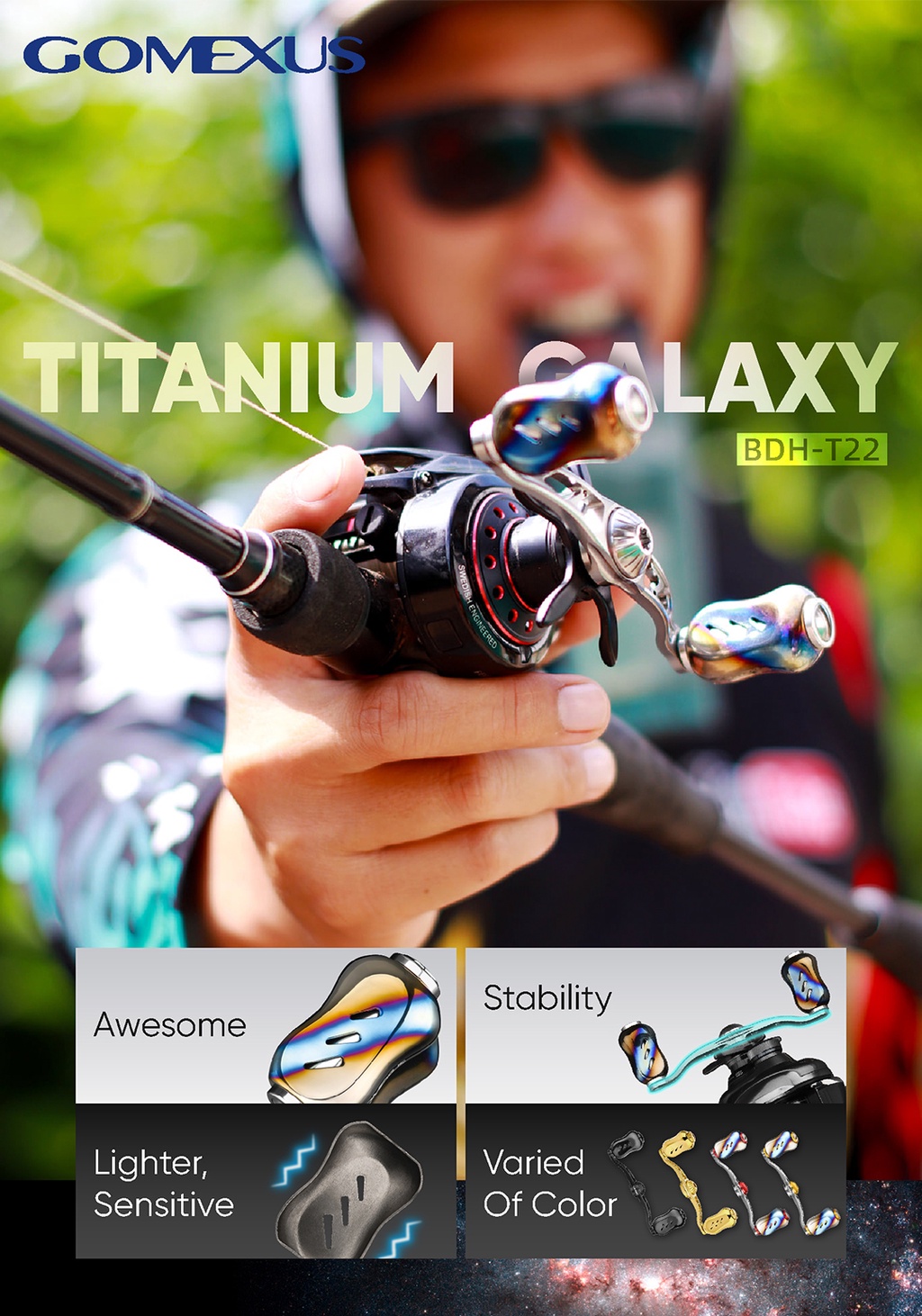 Gomexus Galaxy-22 CNC Reel Handle Titanium Casting Reel Sleeve For ...