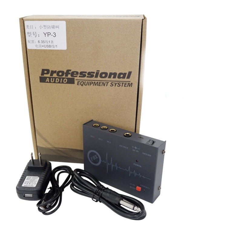 3 Channels Wireless Microphone Feedback Suppressor Small Microphone ...