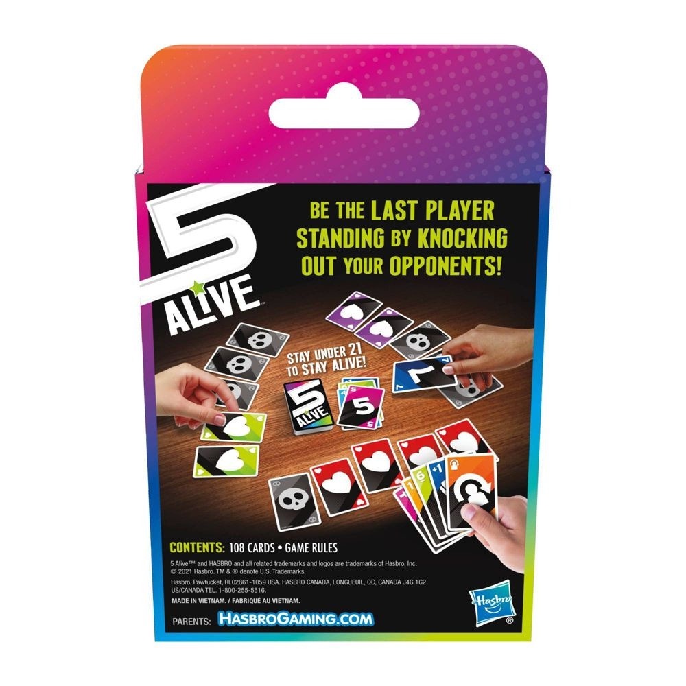 Hasbro 5 Alive Card Game Fast-Paced and Fun Family Game - 6 Players ...