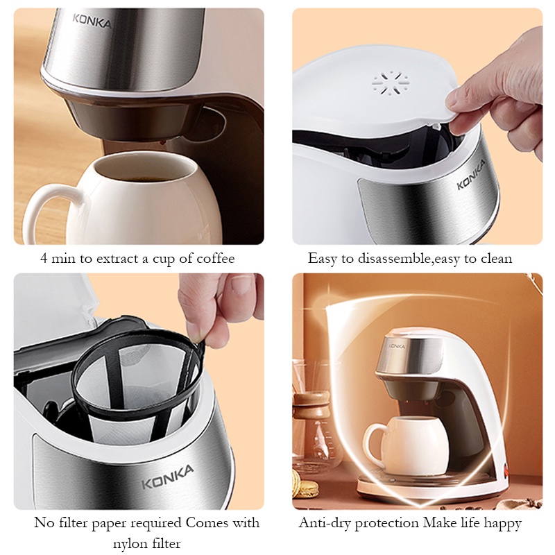 【KONKA】 Coffee Maker Household Coffee Machine Maker Automatic Dripping ...