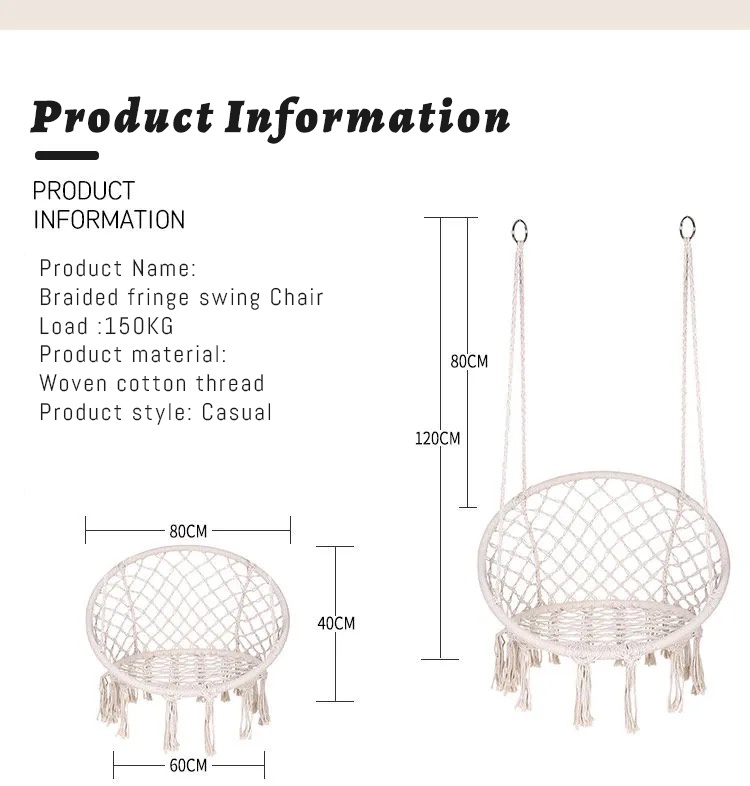 Round Swing Chair Garden Hanging Chair Hammock Kids/Adult Buaian ...