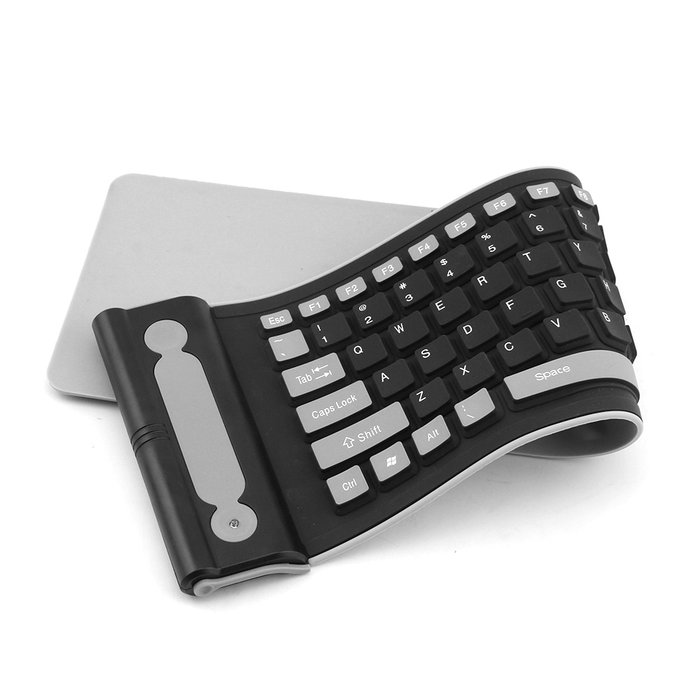 Foldable Silicone Wireless Keyboard 2.4G Usb Flexible Waterproof Slim ...