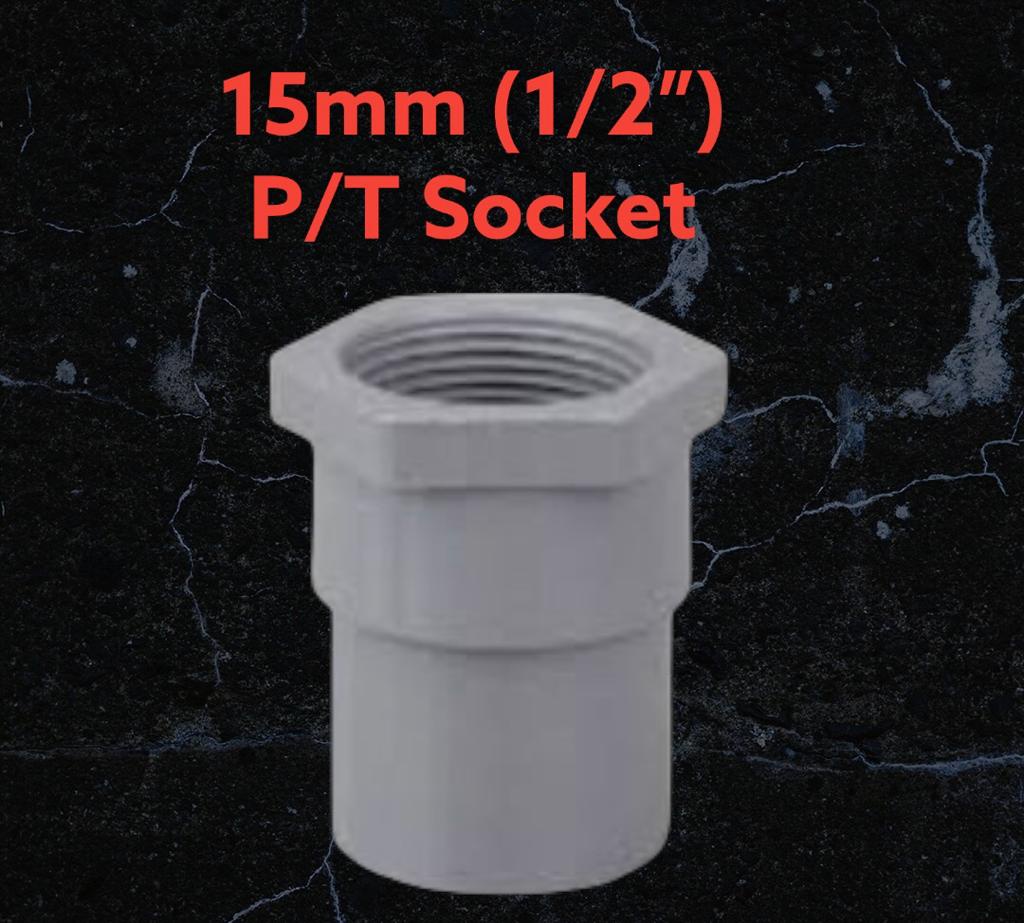 15MM (1/2") PVC Fitting / PVC Connector - Socket/Elbow/Tee - P/T Socket ...