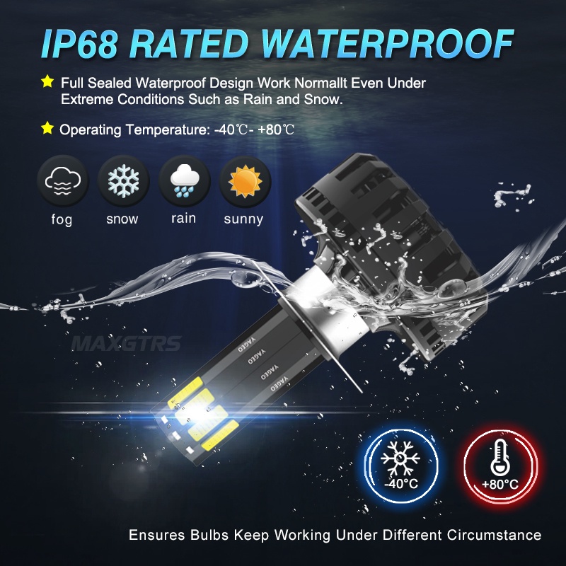 MAXGTRS 1X Flash 60W H4 HS1 H6 BA20D LED Motorcycle Headlight Blub DC ...