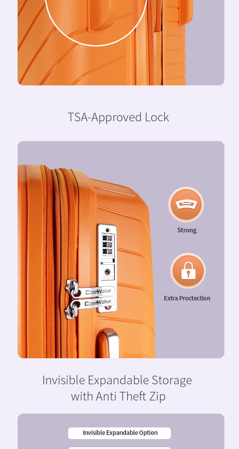 Case Valker Signature ProX 3in1 Unbreakable TSA PP Expandable Luggage ...
