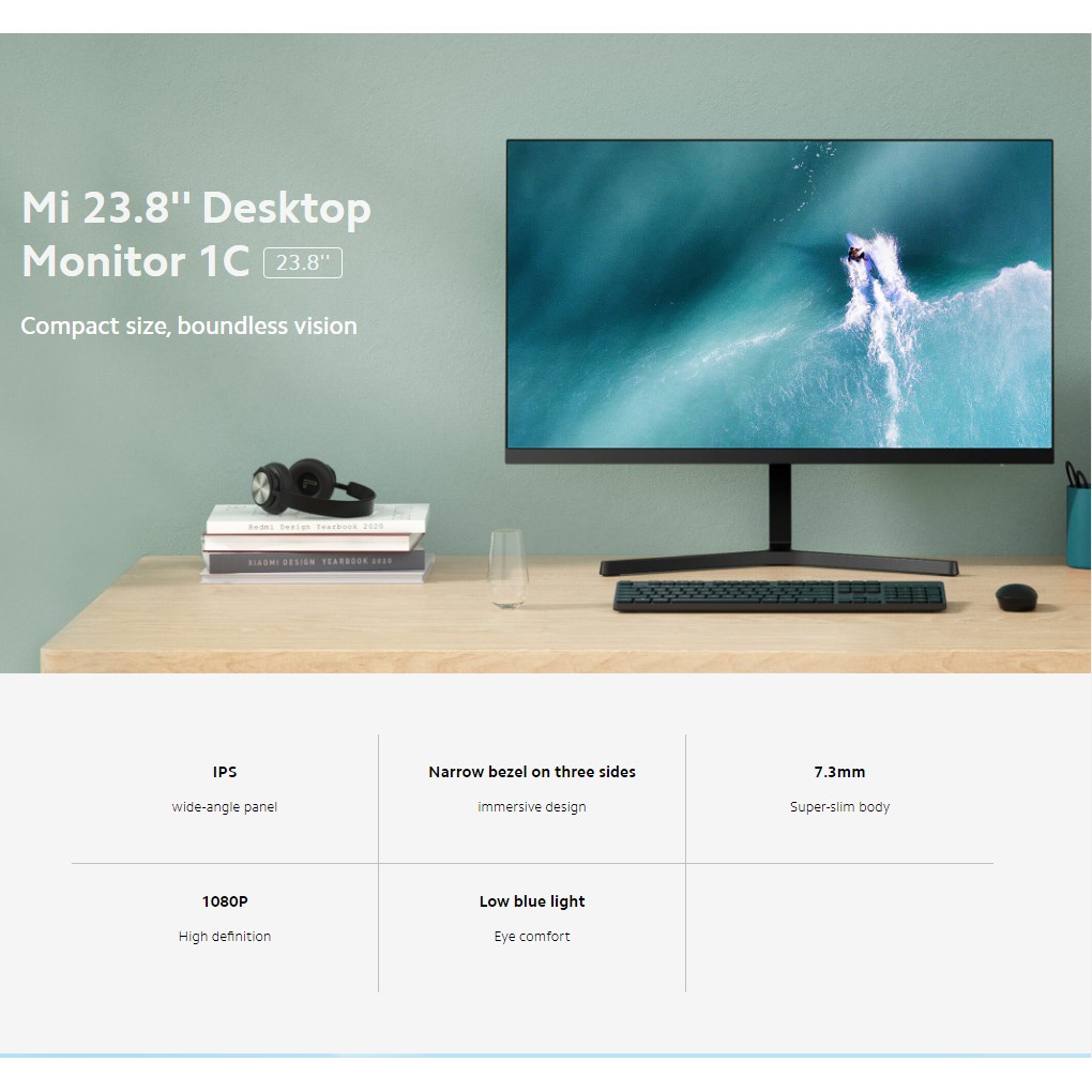 Xiaomi Mi 1C Desktop Monitor 23.8" Full HD 1080P IPS 60Hz 178 Degree ...