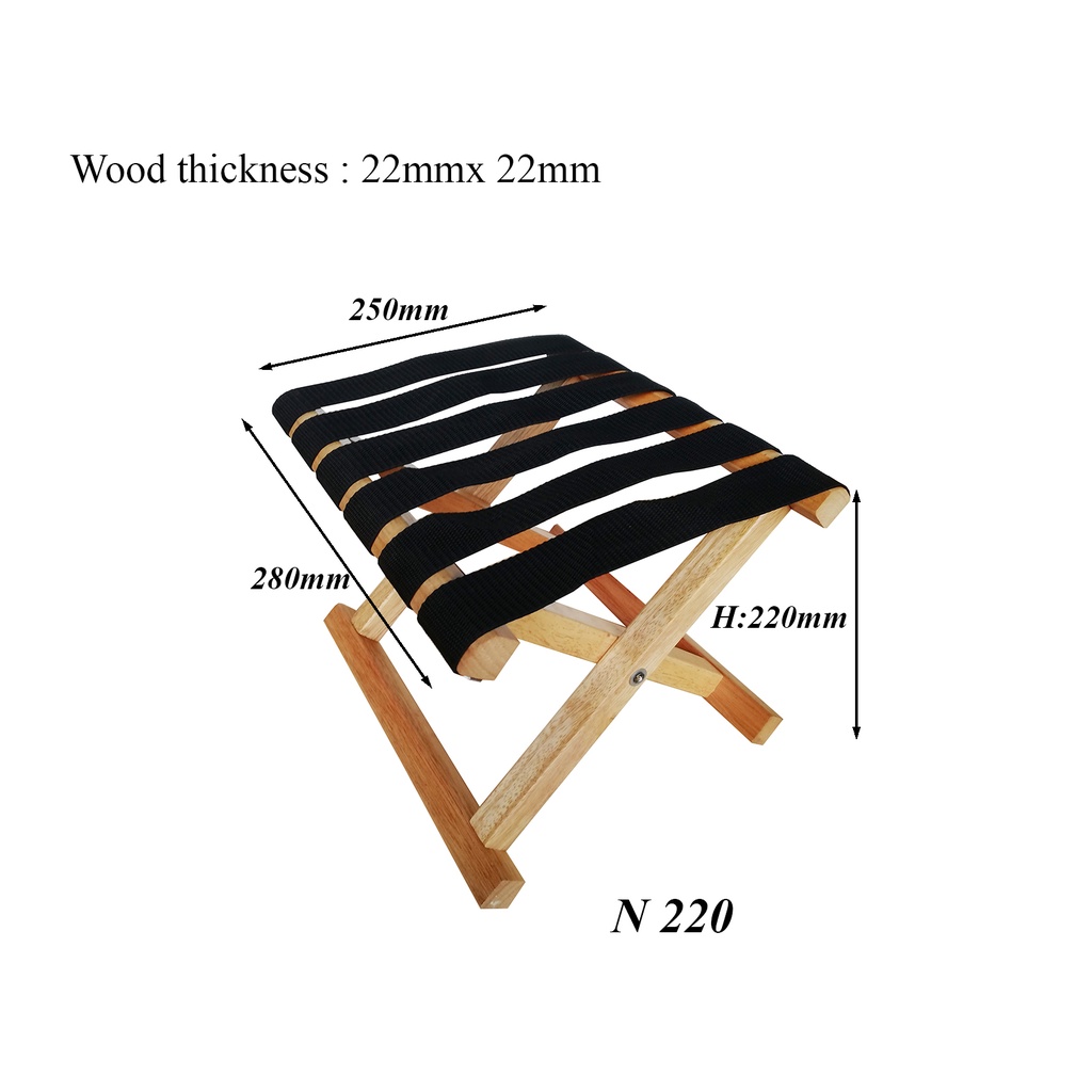 Foldable Wooden Stool Hiking Camping Fishing Stool with Nylon Strap ...