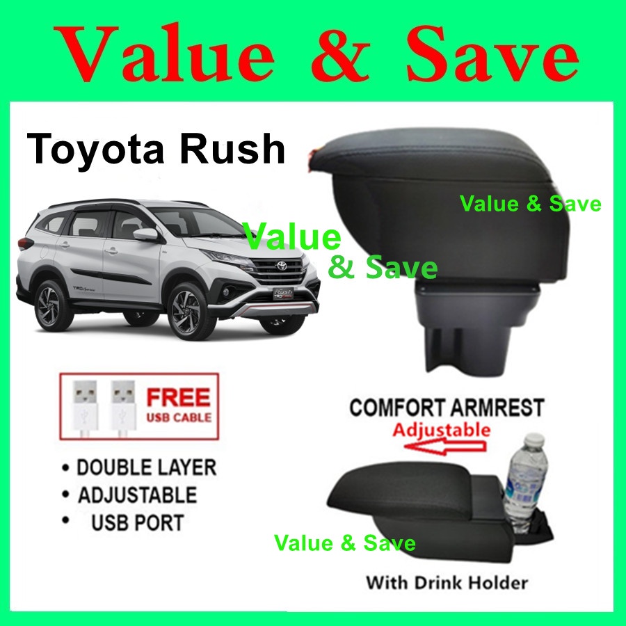 Toyota Rush 2019 - 2024 Armrest PREMIUM ARMREST Arm Rest with 4 USB ...
