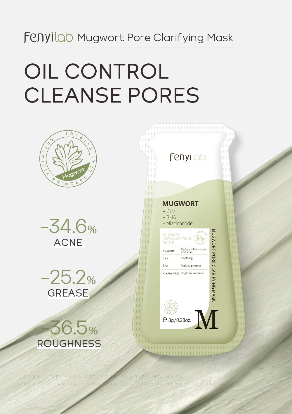 Fenyi Lab Mugwort Pore Clarifying Mask Cleansing Pores Blackhead ...