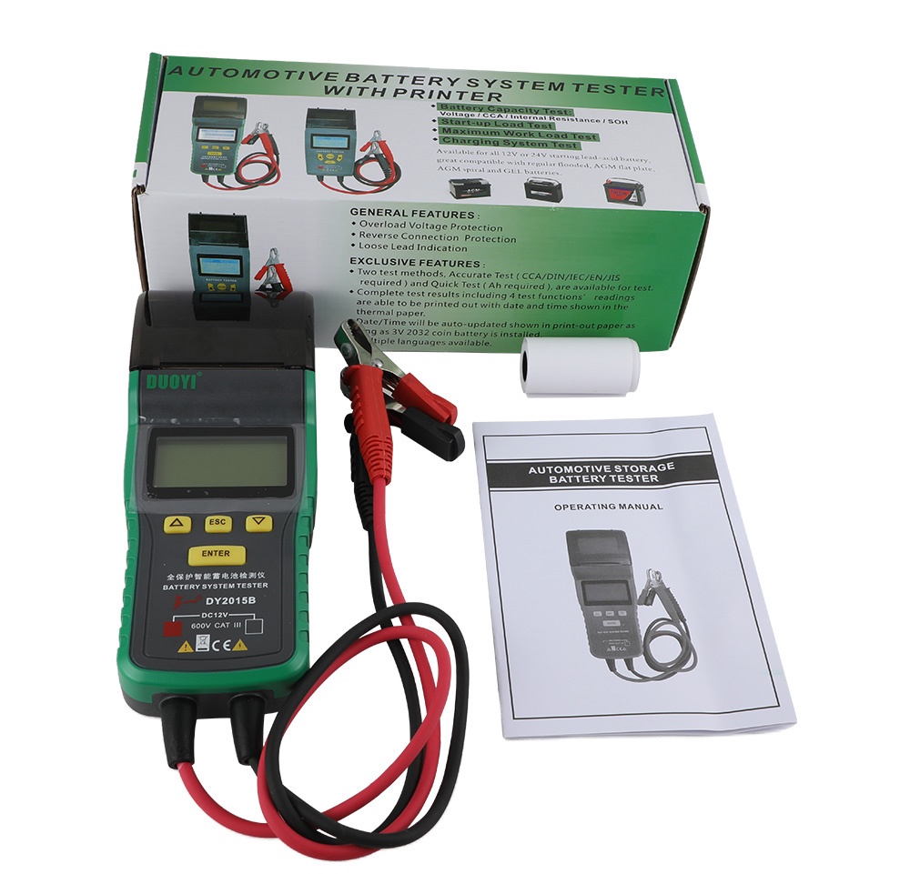DUOYI DY2015B Car Battery Tester with Printer 12V LED Screen Battery ...
