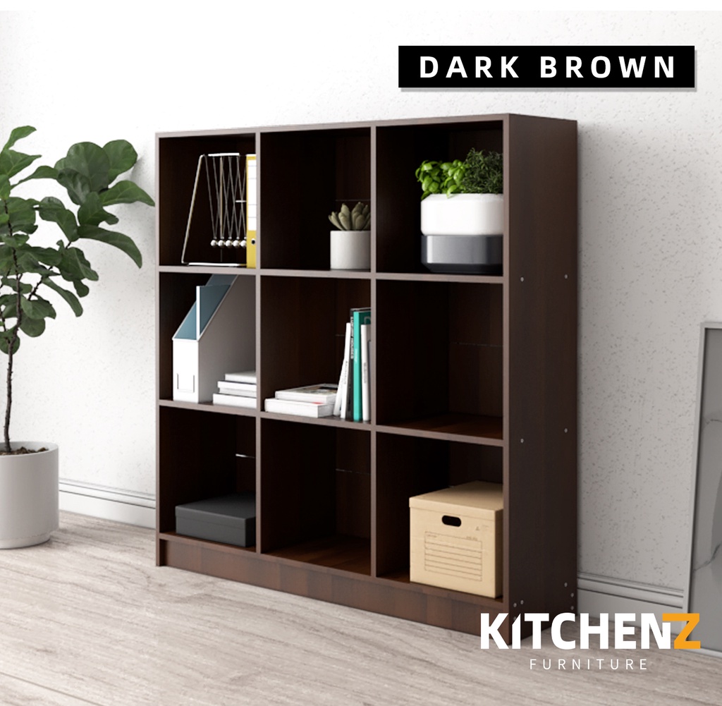 KitchenZ Book Shelf Book Rack Buku Rak Divider Cabinet with 9 ...