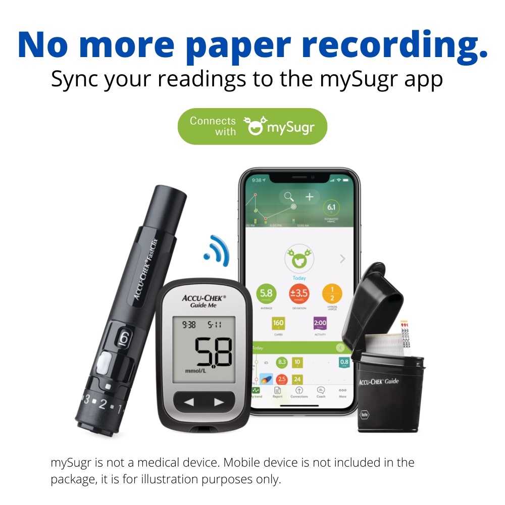 Accu-Chek Guide Me Blood Glucose Meter Glucometer Set / Test Strip ...