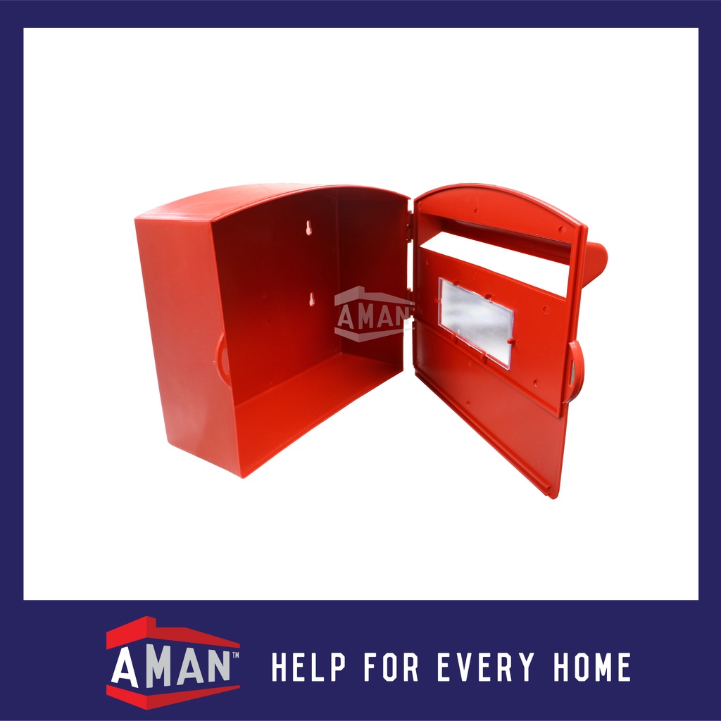 PVC Post Letter Box Thick Plastic Red Mail Box Letterbox Mailbox Kotak ...