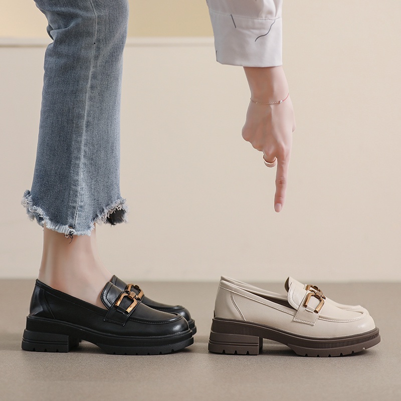 Thick Soled Lefu Shoes Women's New British Style Small Leather Shoes ...
