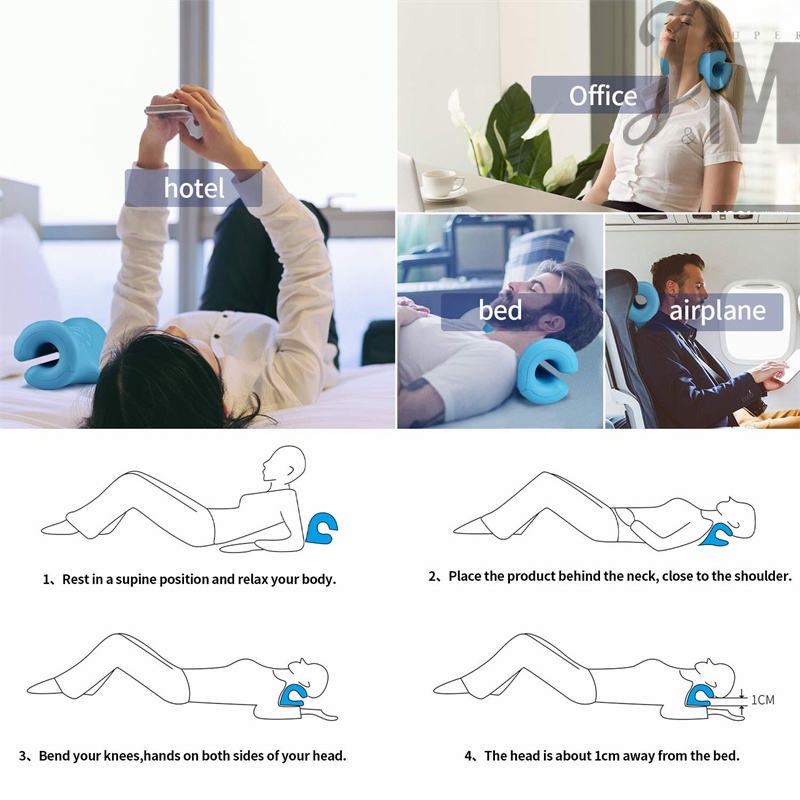 Ergonomic Chiropractic Cervical Traction Massage Pillow Neck Traction Pillow Neck Shoulder ...