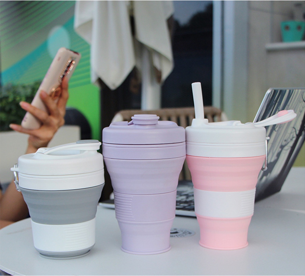【Local Seller】600 ML Mug gift coffee travel mug Folding Silicone Mug ...
