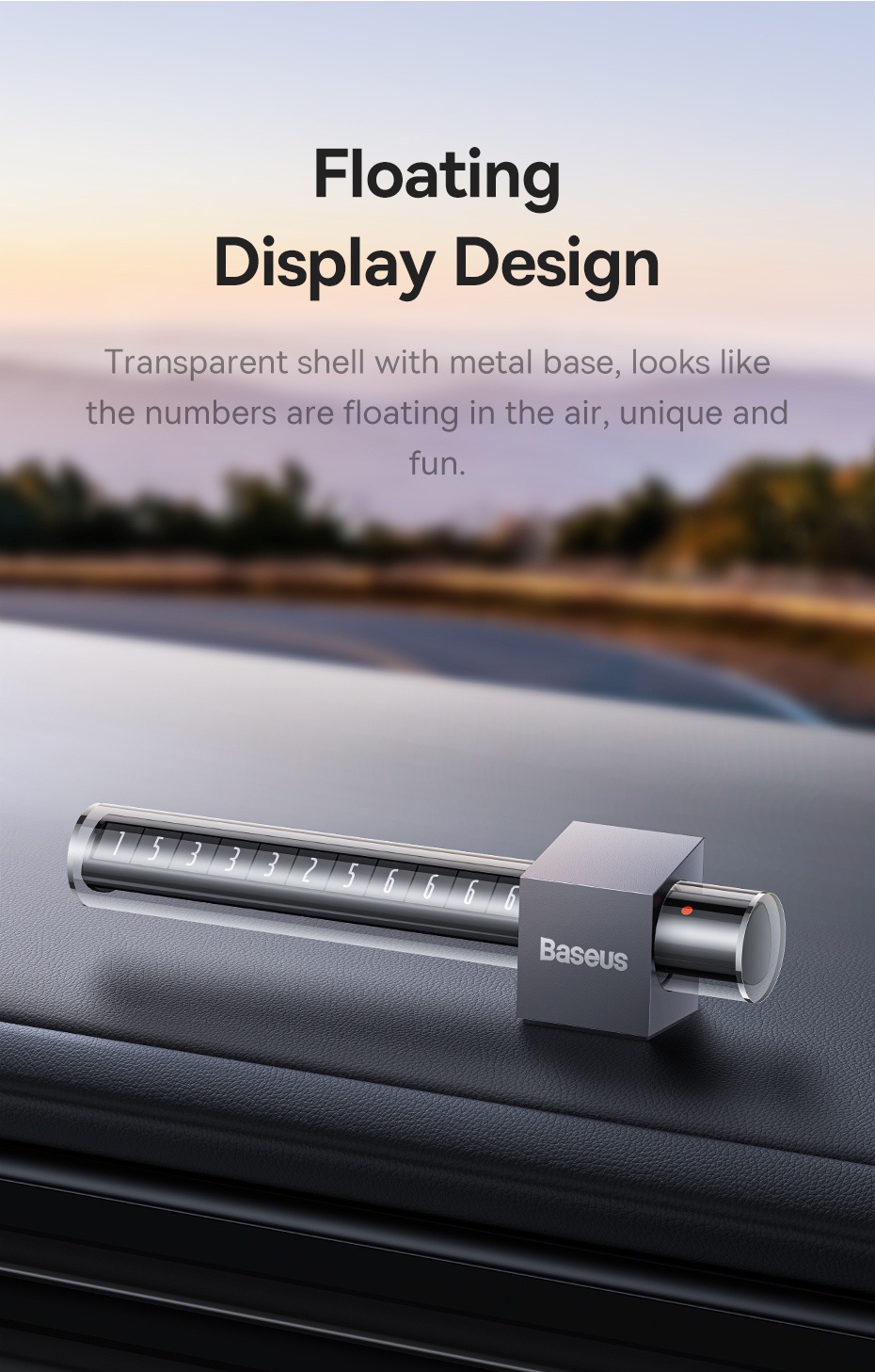 Baseus Car Phone Number Temporary Parking Card Floating Display ...