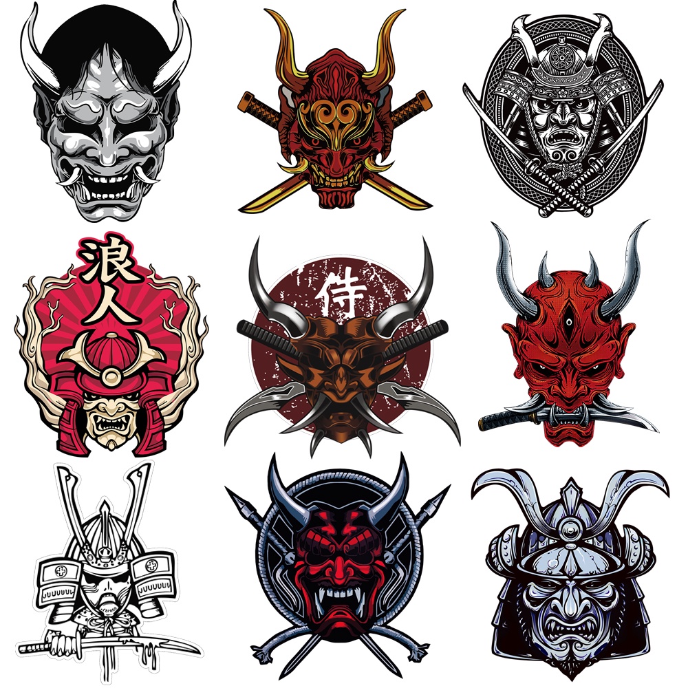 Anime Japanese Samurai Reflective Waterproof Stickers Car Motorcycle ...