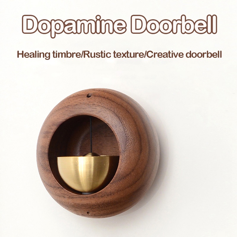 Japanese Style Doorbell Black Walnut Wood Door Bell Wireless Doorbells ...