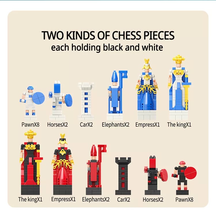 Chess Set Micro Building Blocks Toys Adults Game Flying Chess Folding ...