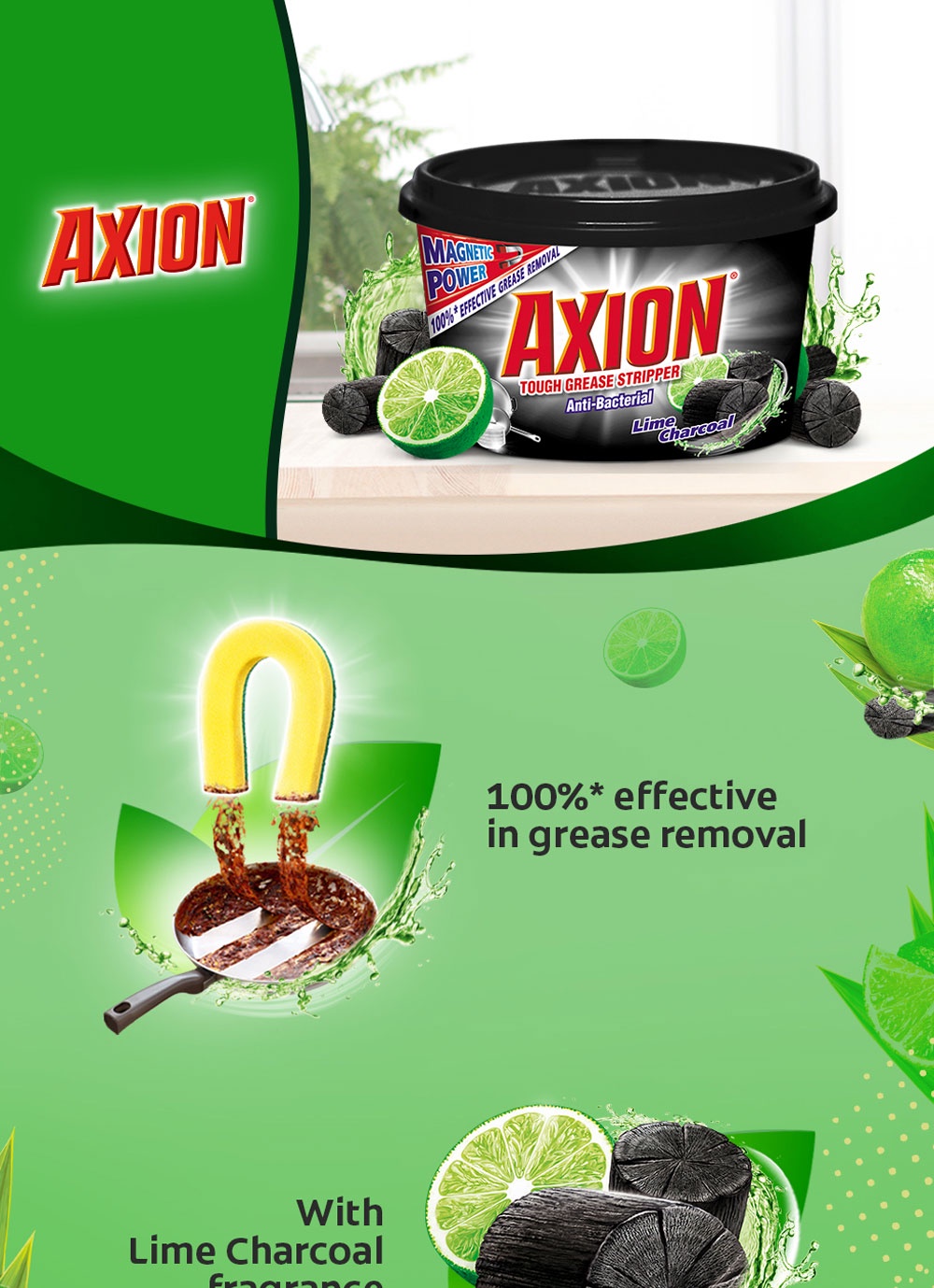 Axion Lime Charcoal Dishpaste 700g | Shopee Malaysia