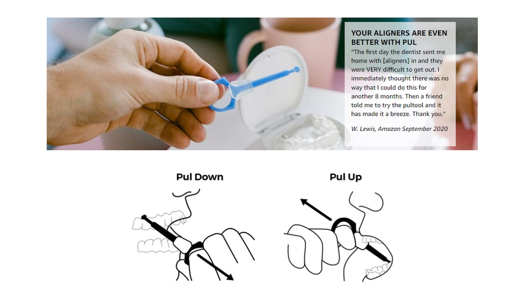 Clear Aligner Removal PUL Tool & PUL System for Invisalign Removable ...