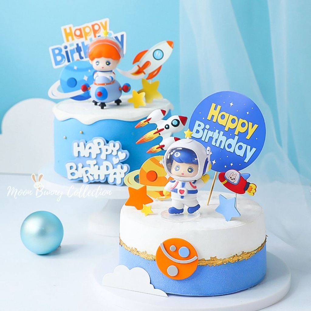 Astronaut Cake Topper Combo Set Planet Spaceman Rocket Moon Decoration ...
