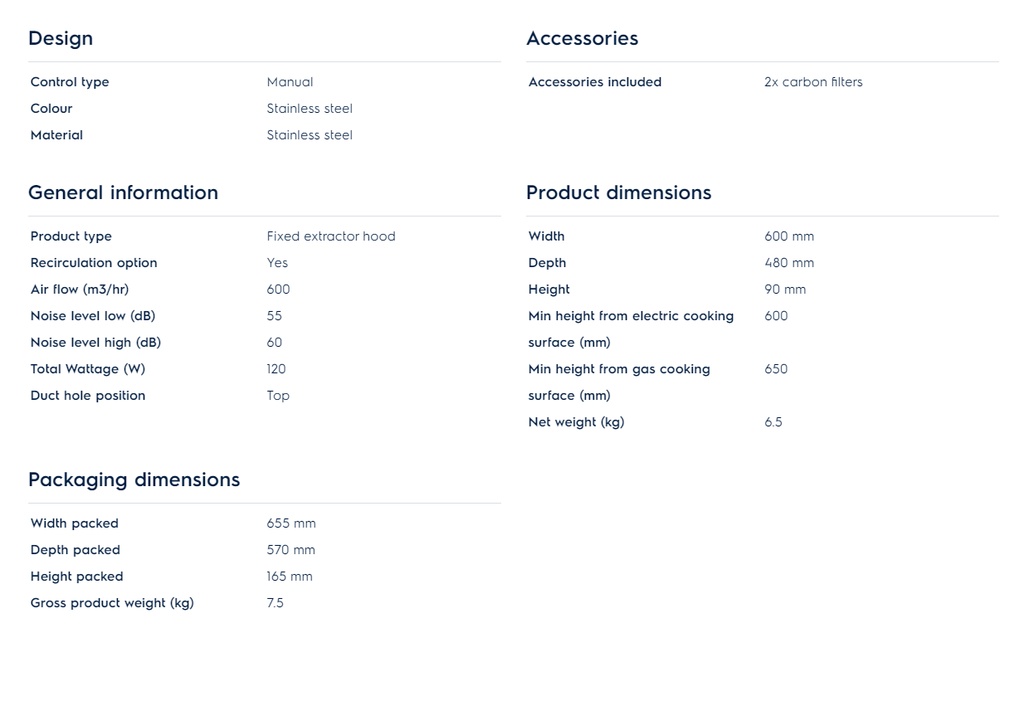 Electrolux 60cm UltimateTaste 300 Slimline Hood ECF6214X | Shopee Malaysia