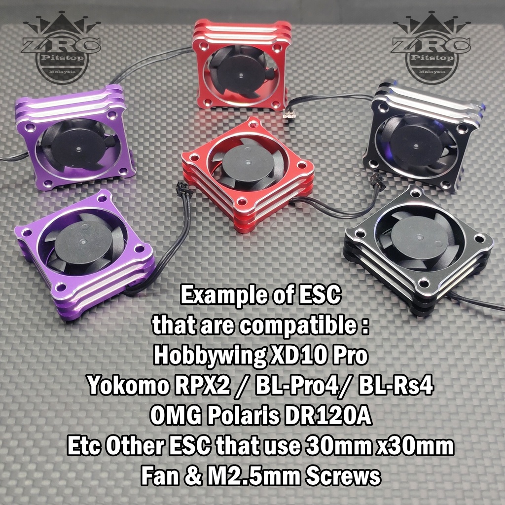 ZRC Aluminum Cooling Fan For ESC 22000 RPM 30MM Hobbywing XD10 Pro ...