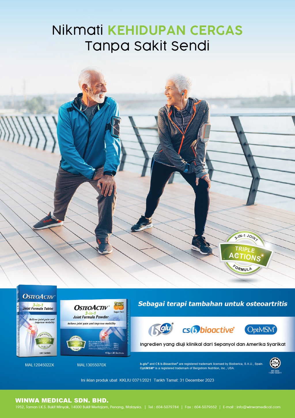 OSTEOACTIV 3-in-1 Joint Formula Tablet (120's) - Glucosamine For ...