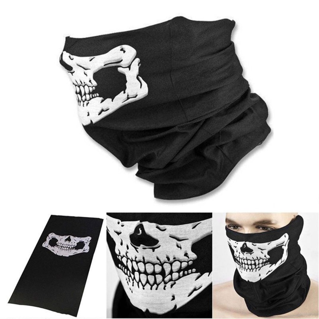 Halloween Skeleton Mask Horror Skull Chin Multi-Function Ghost Scarf ...