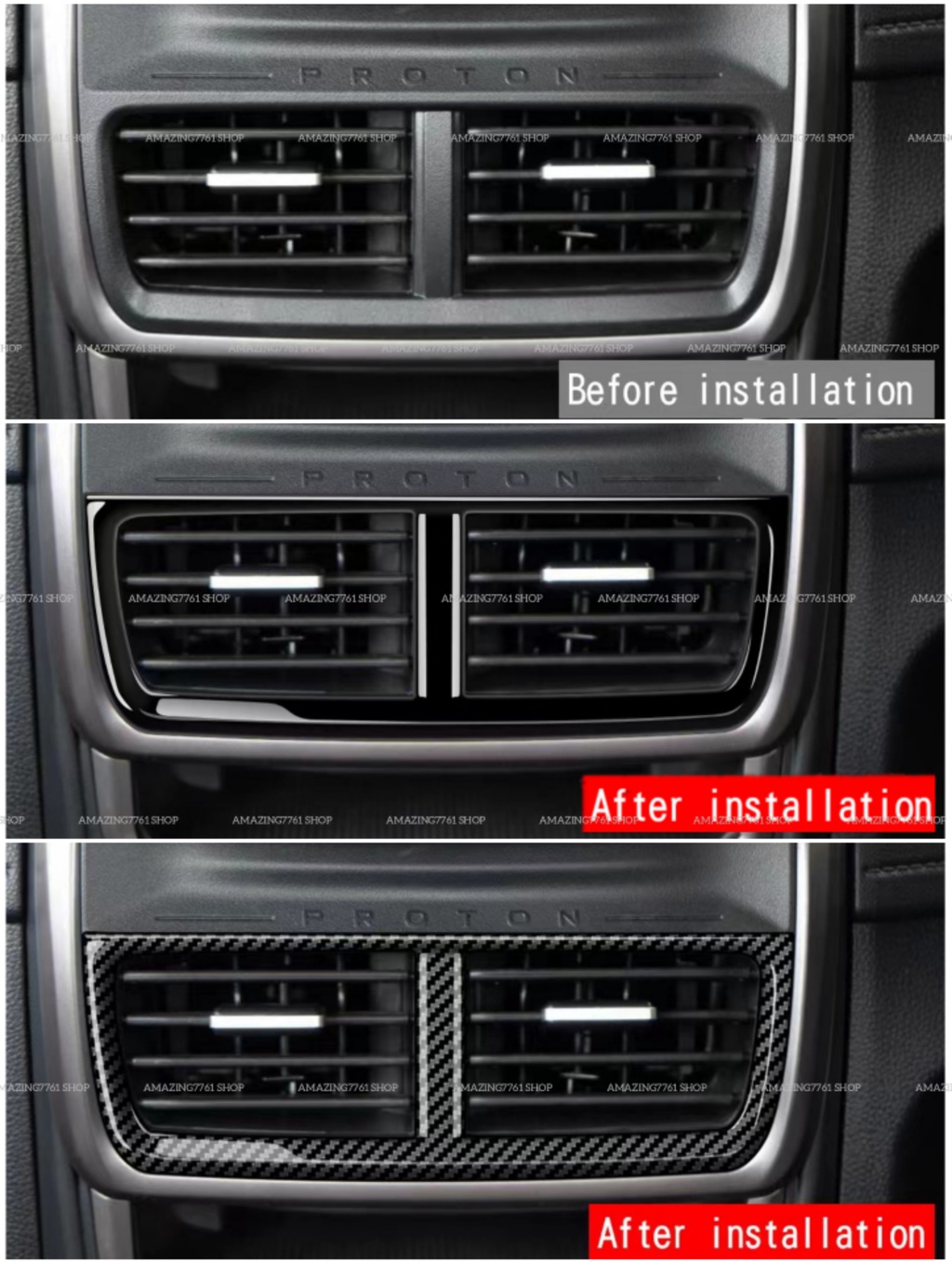 AMAZING PROTON SAGA MC1 16-19 DASHBOARD CENTER AIR OUTLET FRAME PANEL ...
