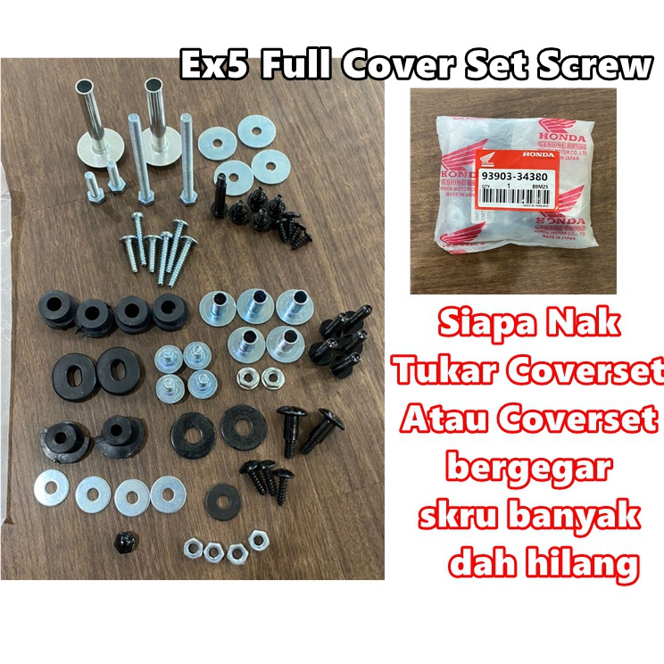 Skru Coverset Ex5/Dream RS150 Wave100 WAVE125 Fullset Screw Bodyset EX5 ...
