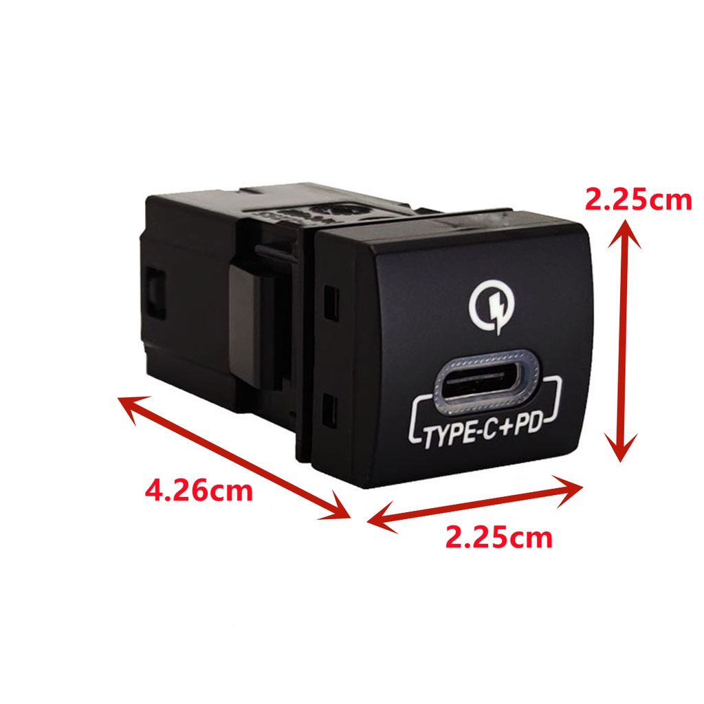 Fast Car Charger TYPE-C PD USB Quick Interface Socket for Toyota Prado ...