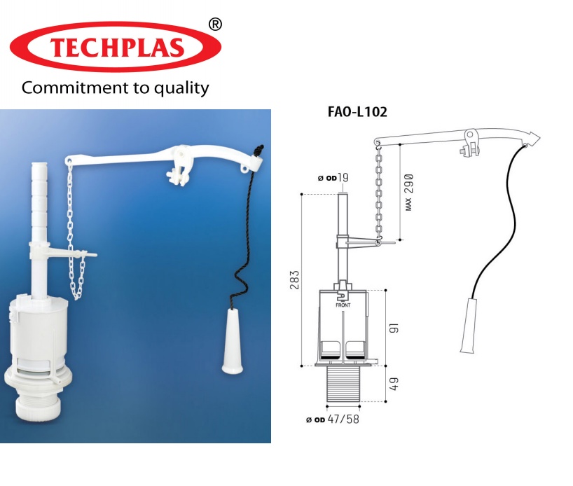 Techplas HIGH LEVEL Lift Up Outlet Valve Buatan Malaysia | Shopee Malaysia