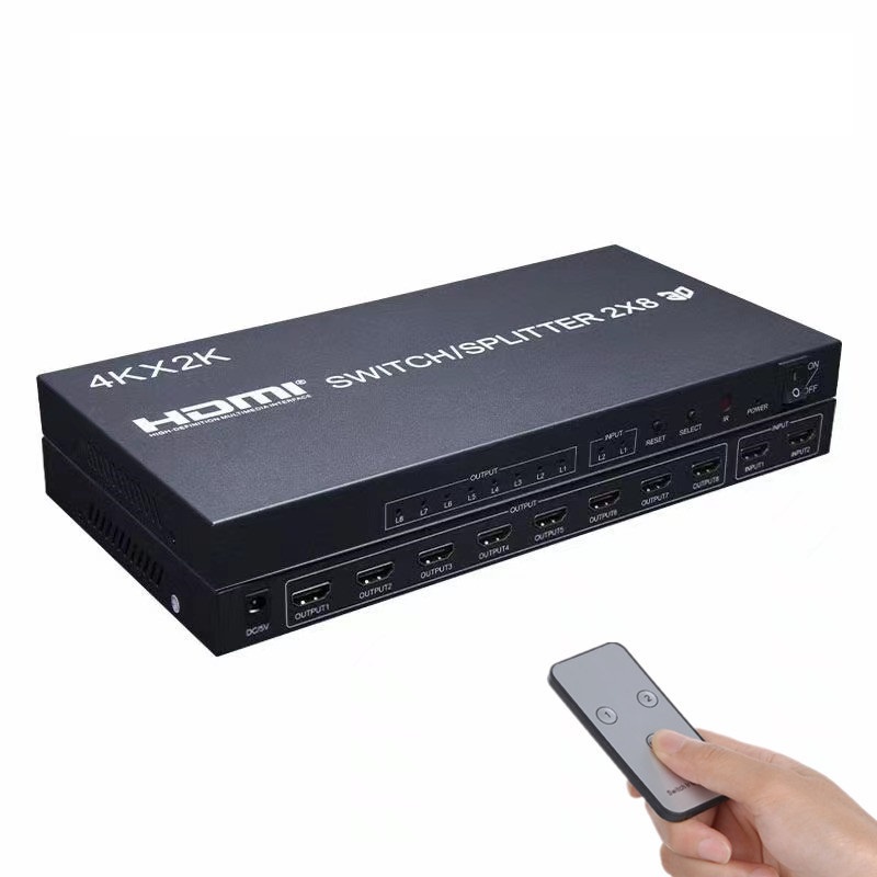 2x8 HDMI 4K Switch Splitter 4K 2-IN8-OUT COMBO MATRIX SWITCHER ...