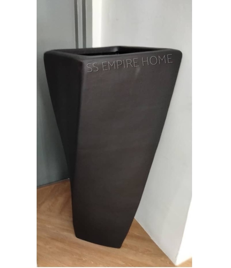 REX FP17 White Fibreglass Round Flat Conical Flower Pot Pasu Bunga ...