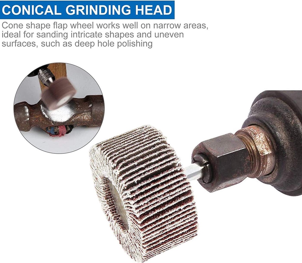 [ Mata Kertas Pasir 3mm/6mm 80-600# ] Flap Wheel Sanding Grinding Head ...